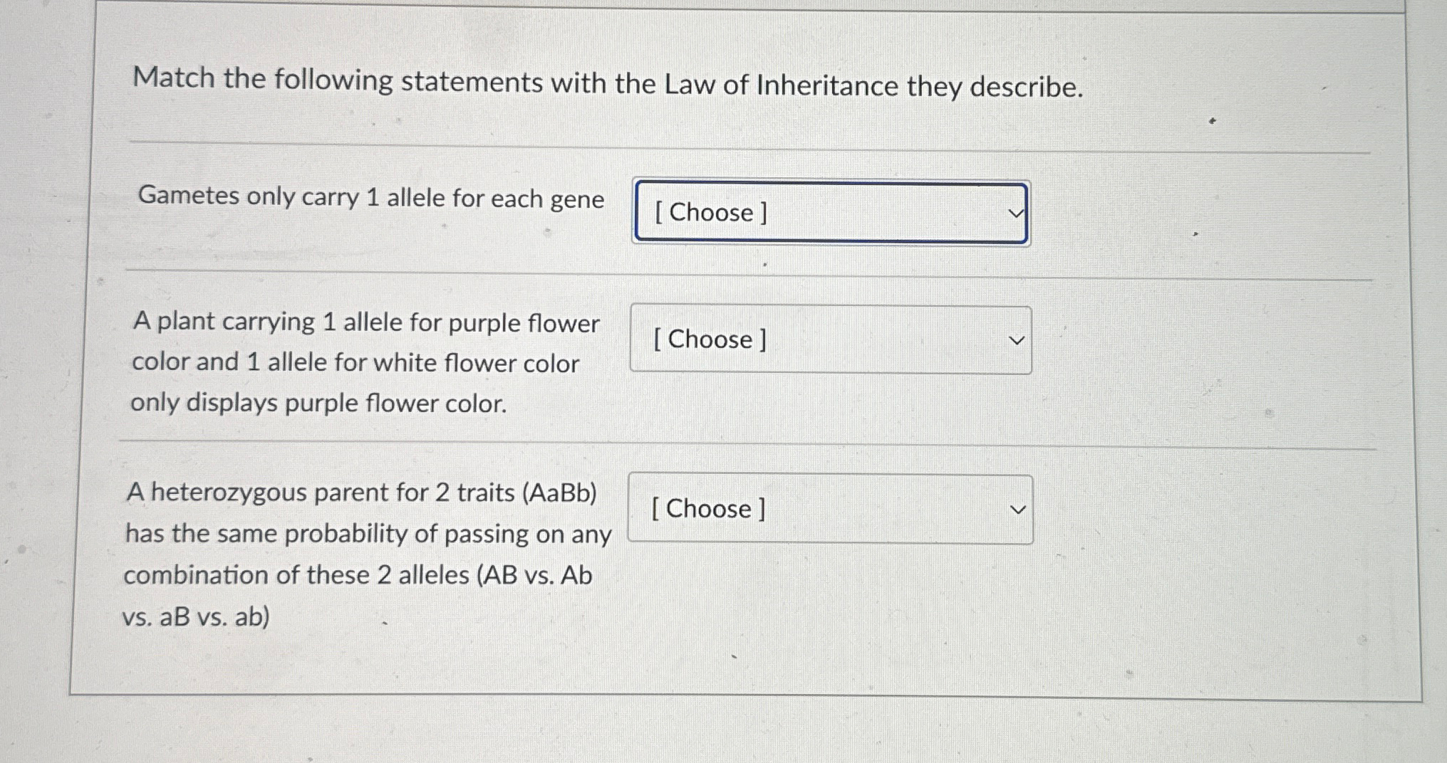 Solved Match the following statements with the Law of | Chegg.com