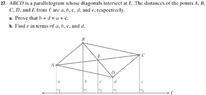 Solved ABCD is a parallelogram whose diagonals intersect at | Chegg.com