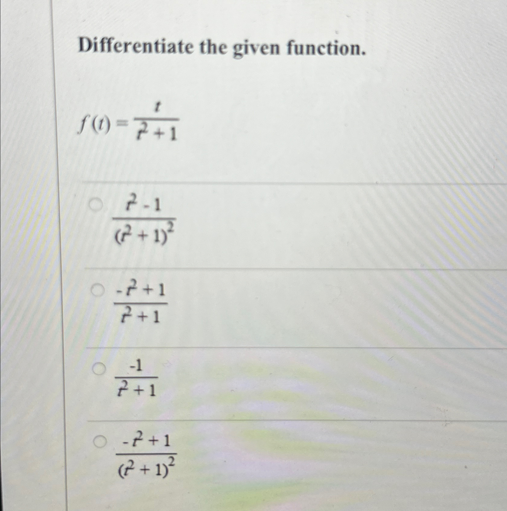 Solved Differentiate the given | Chegg.com