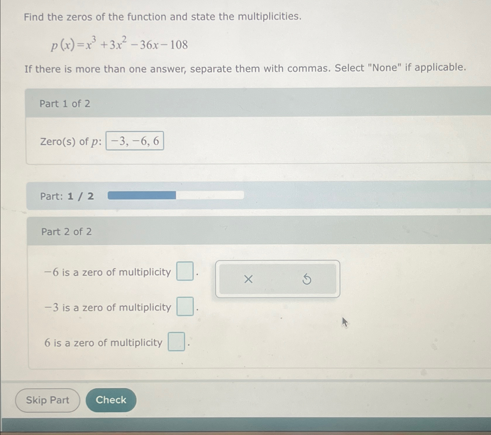 Solved Find the zeros of the function and state the | Chegg.com