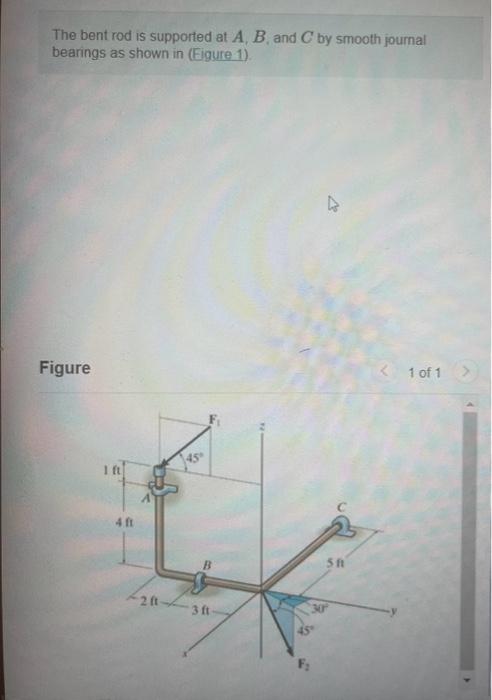 Solved The bent rod is supported at A,B, and C by smooth | Chegg.com