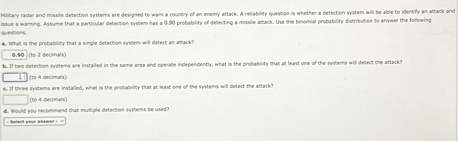 Solved Military radar and missile detection systems are | Chegg.com