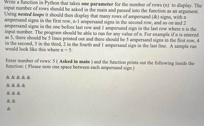 Solved Write a function in Python that takes one parameter | Chegg.com