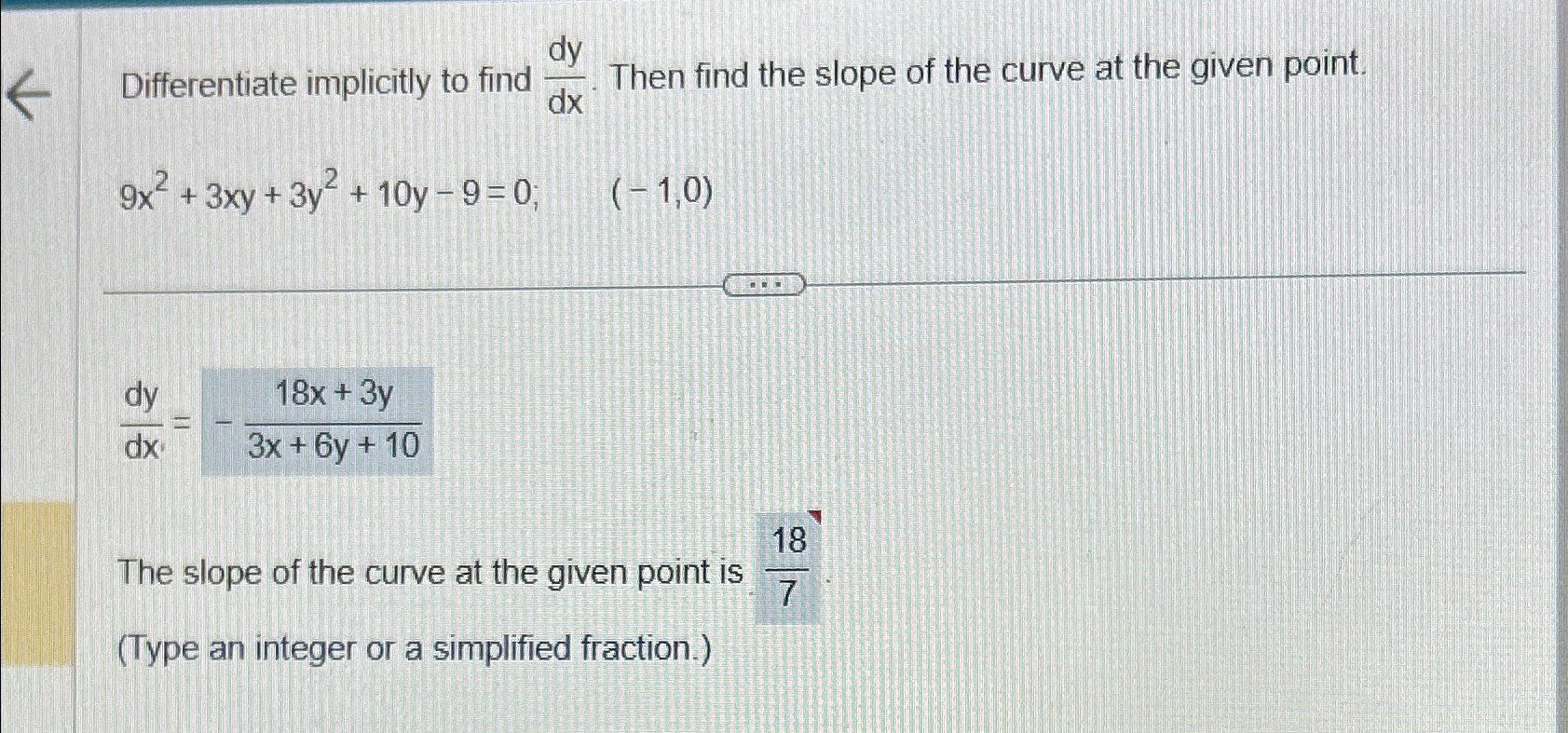 Solved Differentiate implicitly to find dydx. ﻿Then find the | Chegg.com