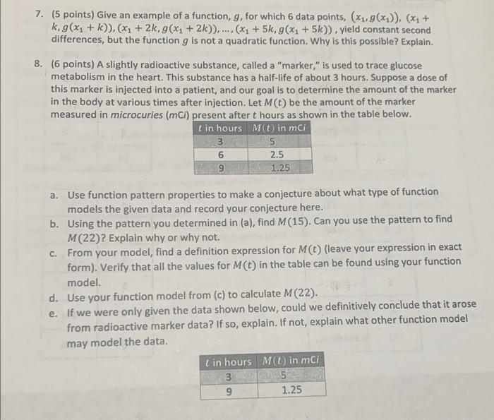 Solved Functions and modeling 7 and 8 c-e. I got though a & | Chegg.com