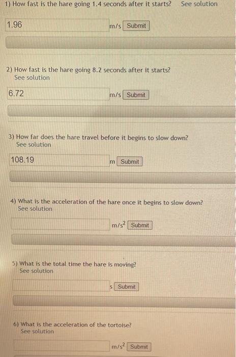 Solved A tortoise and hare start from rest and have a race. | Chegg.com