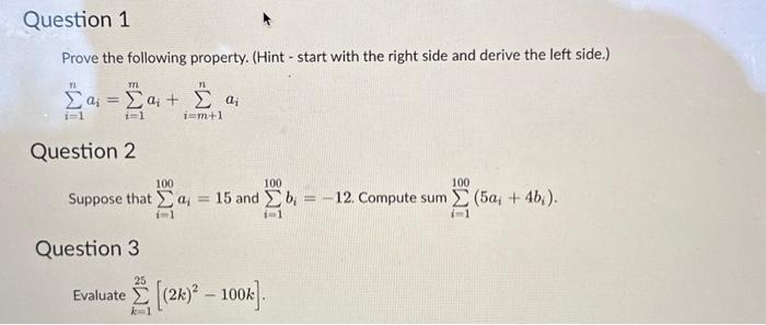 Solved Prove the following property. (Hint - start with the | Chegg.com