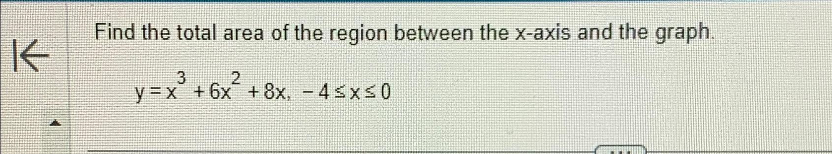 Solved Find the total area of the region between the x-axis | Chegg.com