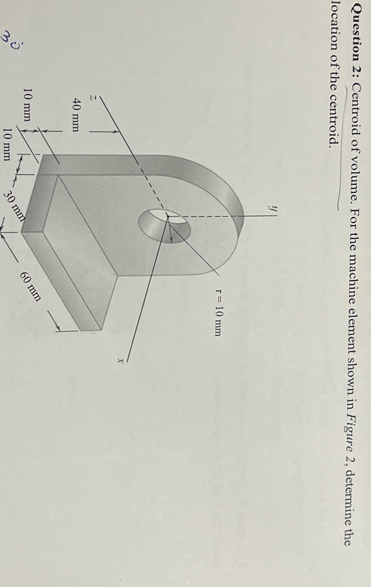 Solved Question 2: Centroid of volume. For the machine | Chegg.com