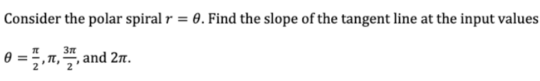 Solved Consider the polar spiral r=θ. ﻿Find the slope of | Chegg.com