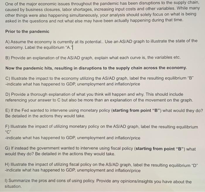 One of the major economic issues throughout the | Chegg.com