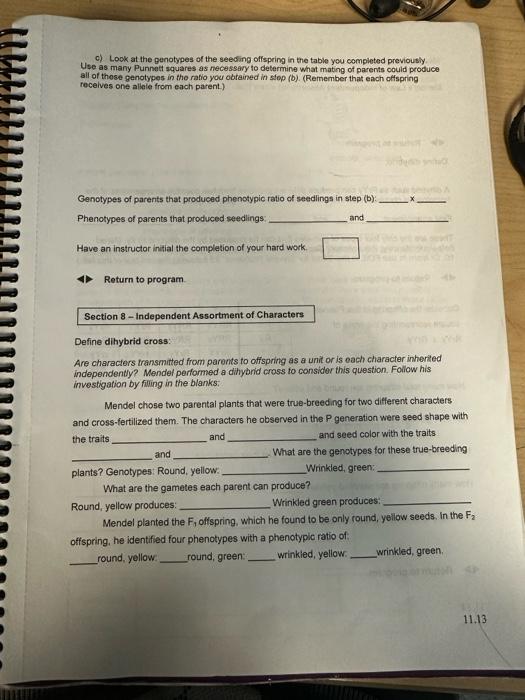 Solved Section 7 Non-Mendelian Patterns of Inheritance | Chegg.com