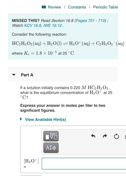 Solved A Review | Constants Periodic Table MISSED THIS? Read | Chegg.com