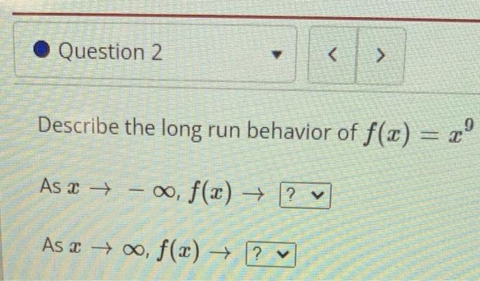 Solved Describe the long run behavior of f(x) = 24 As 2 → - | Chegg.com