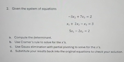Solved Given the system of | Chegg.com