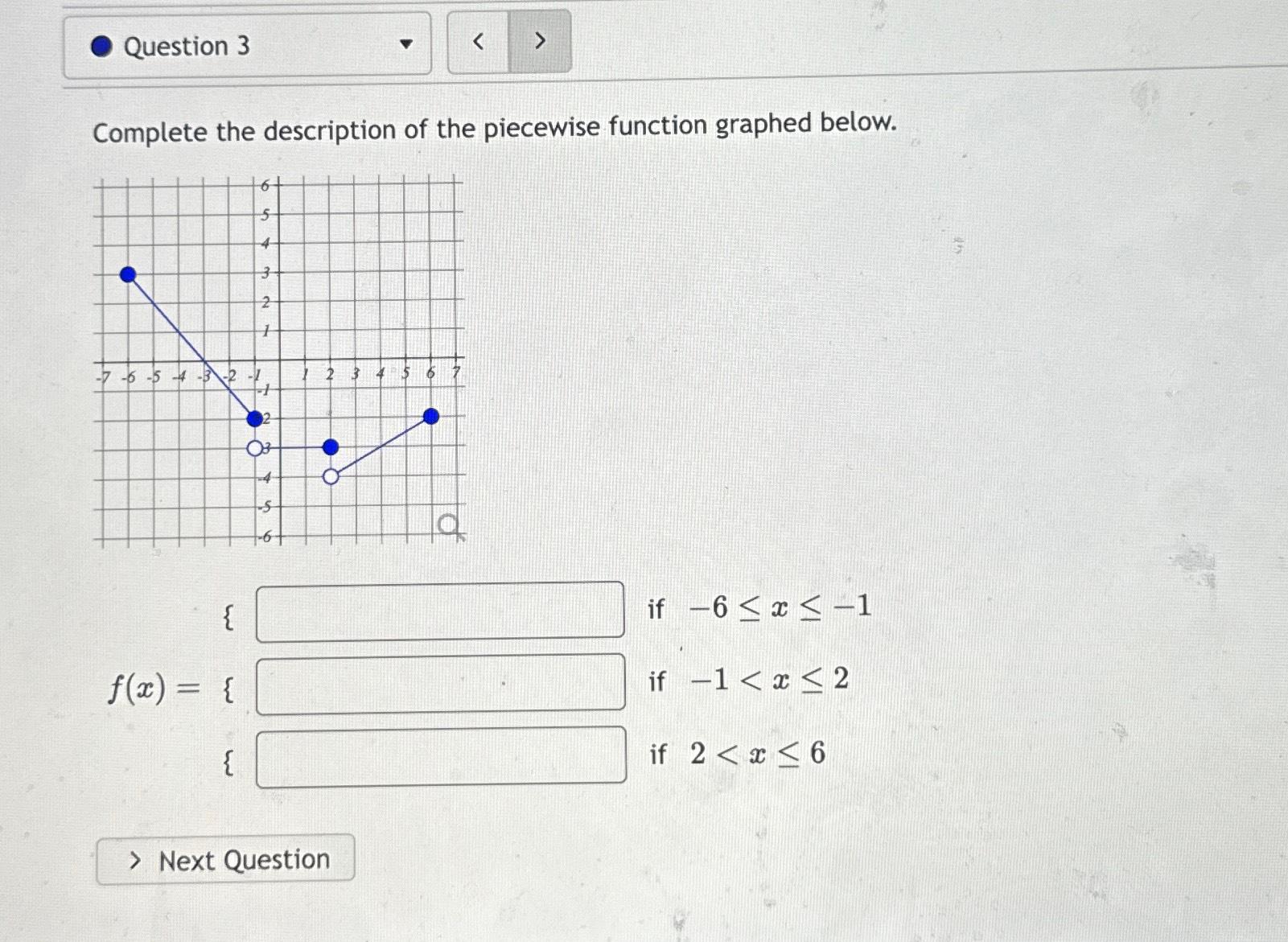 Solved Question 3Complete the description of the piecewise | Chegg.com