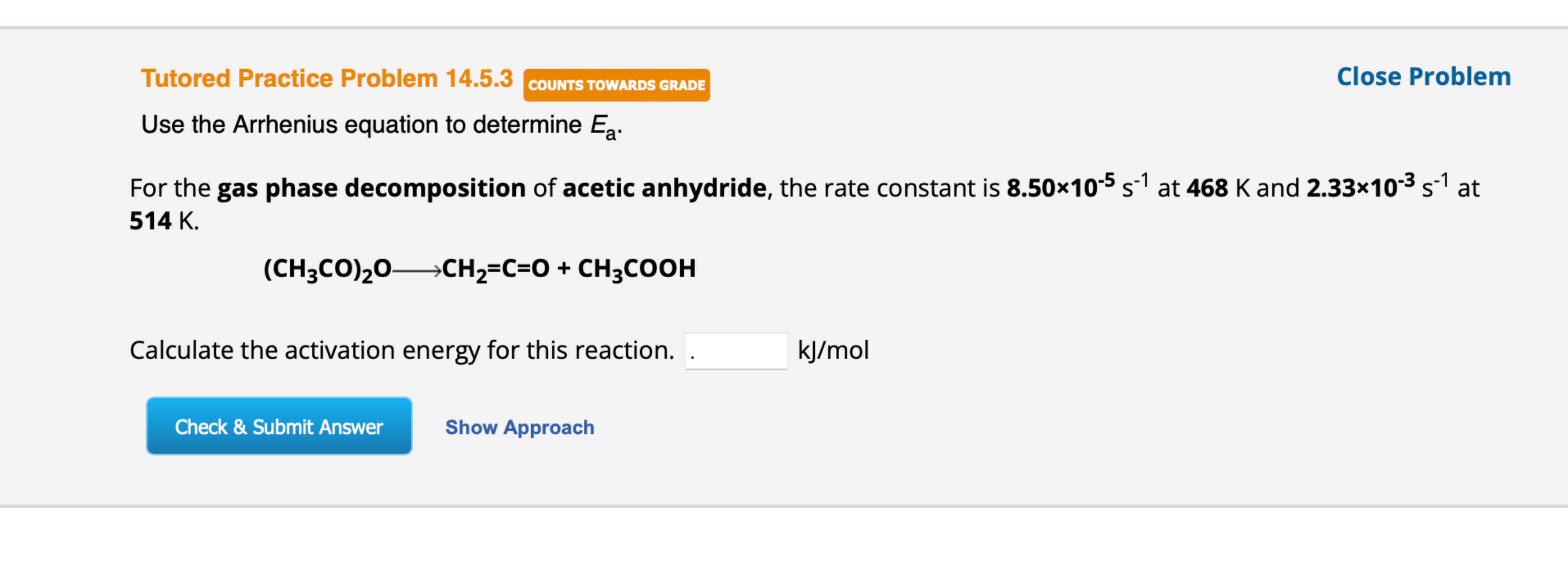 Solved Use the Arrhenius equation to determine | Chegg.com