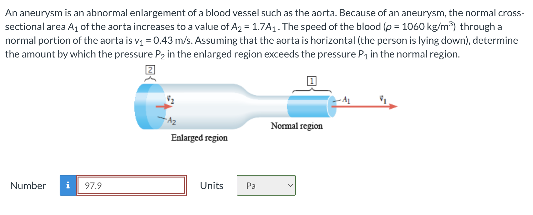 Solved An aneurysm is an abnormal enlargement of a blood | Chegg.com