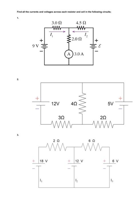 Solved Find all the currents and voltages across each | Chegg.com