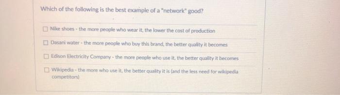 Solved Which Of The Following Is The Best Example Of A Chegg