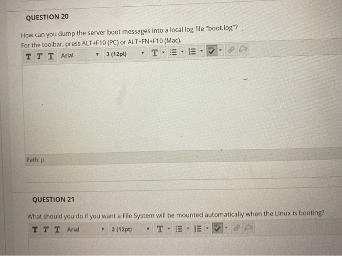 Solved QUESTION 20 How can you dump the server boot messages | Chegg.com