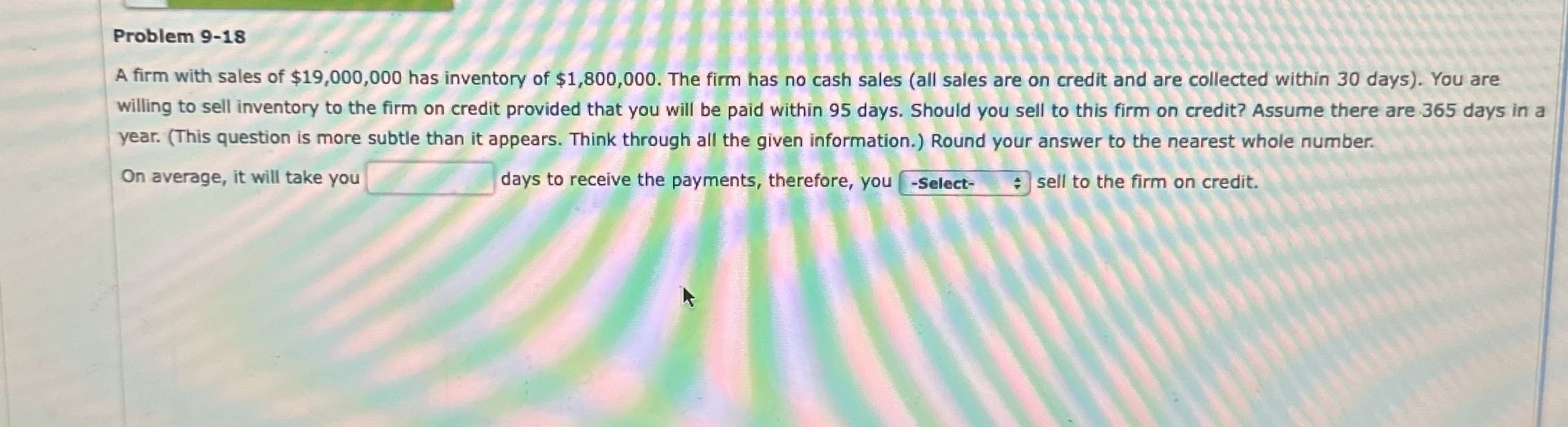 Solved Problem 9-18A firm with sales of $19,000,000 ﻿has | Chegg.com