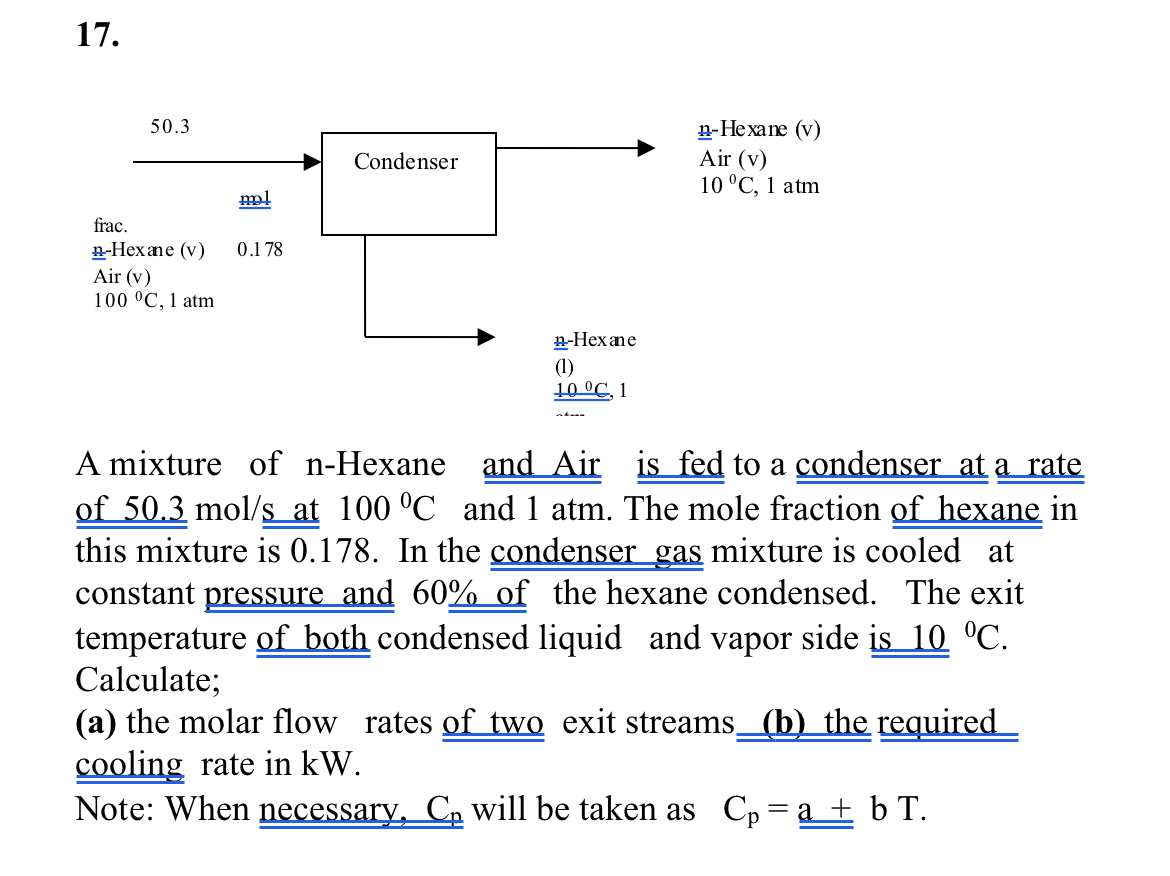 Solved exane (v)(v)C, 1 ﻿atm:'1A mixture of n -Hexane and | Chegg.com