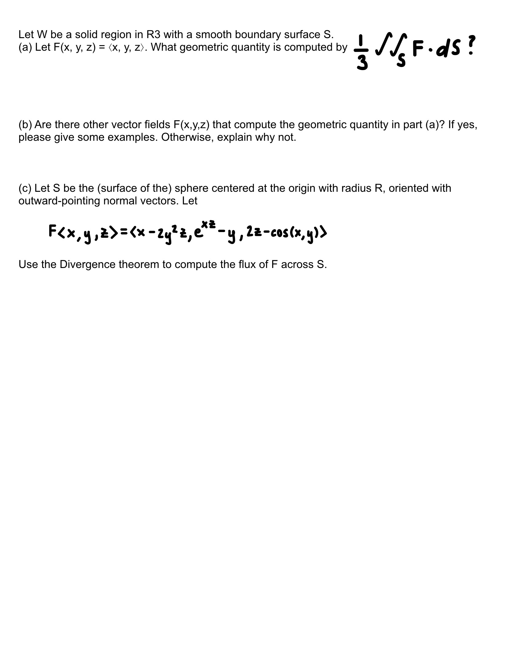 Solved Let W ﻿be a solid region in R3 ﻿with a smooth | Chegg.com