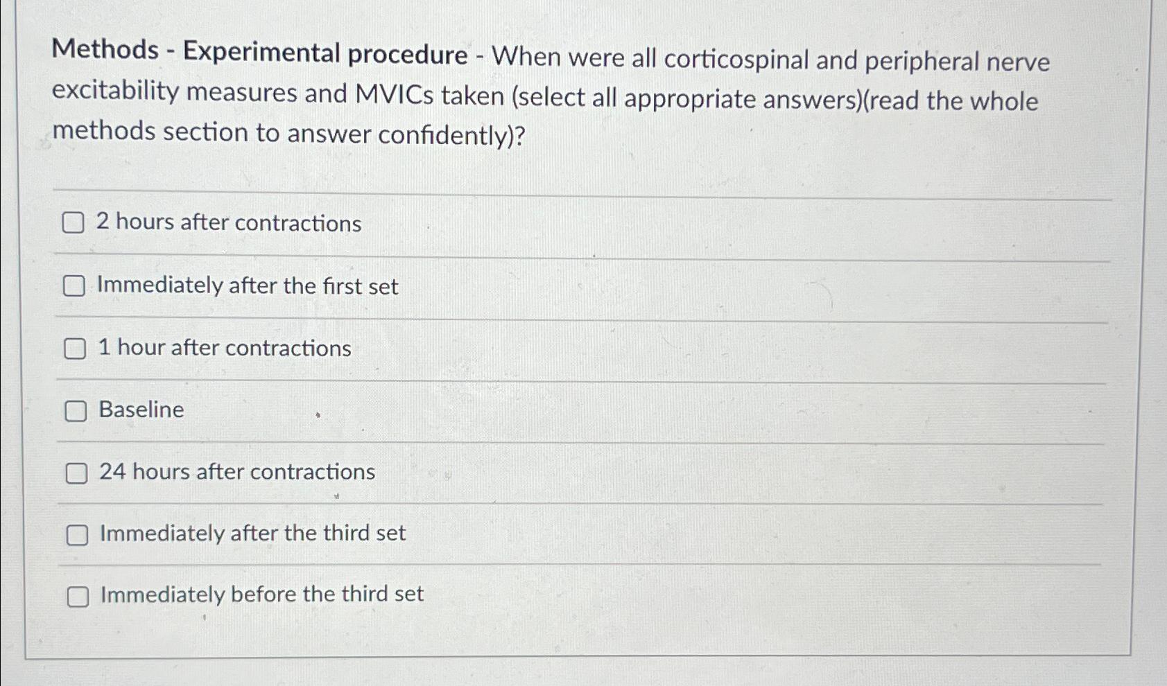 Solved Methods - ﻿Experimental procedure - ﻿When were all | Chegg.com