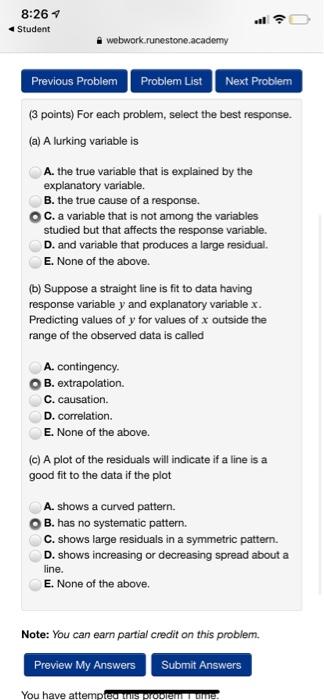 Solved 8:267 Student webwork.runestone.academy Previous | Chegg.com