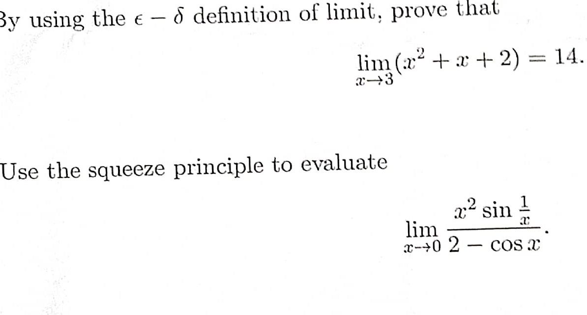 Solved By using the e-8 definition of limit, prove that s = | Chegg.com