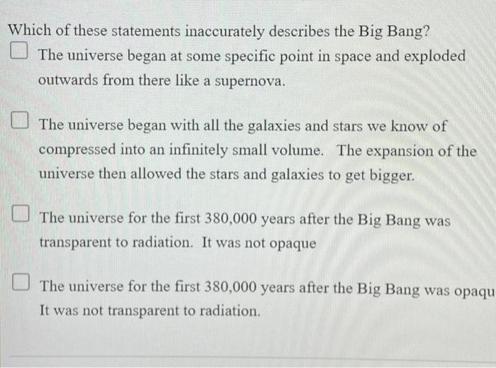 Solved Which of these statements inaccurately describes the | Chegg.com