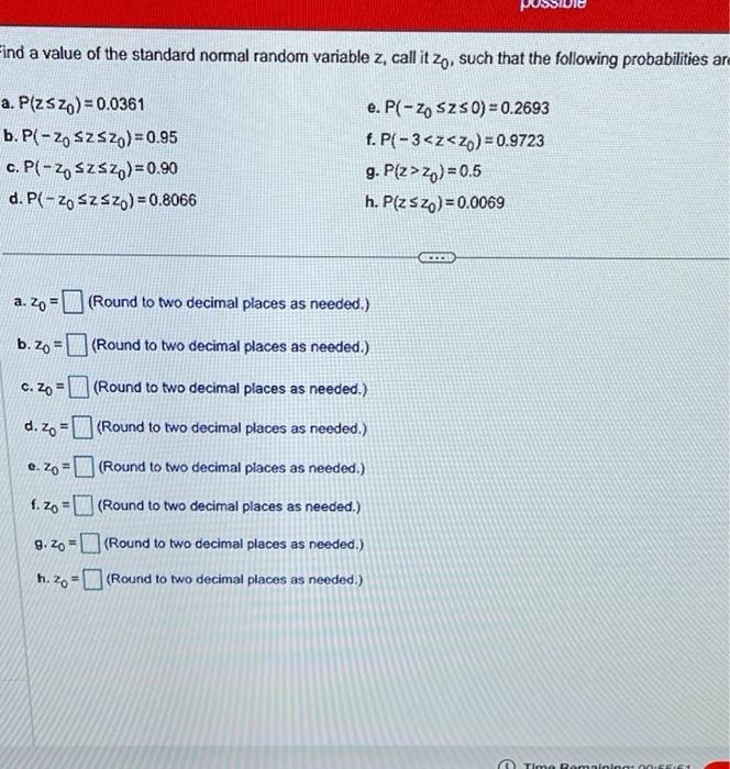 Solved ind a value of the standard normal random variable z1 | Chegg.com