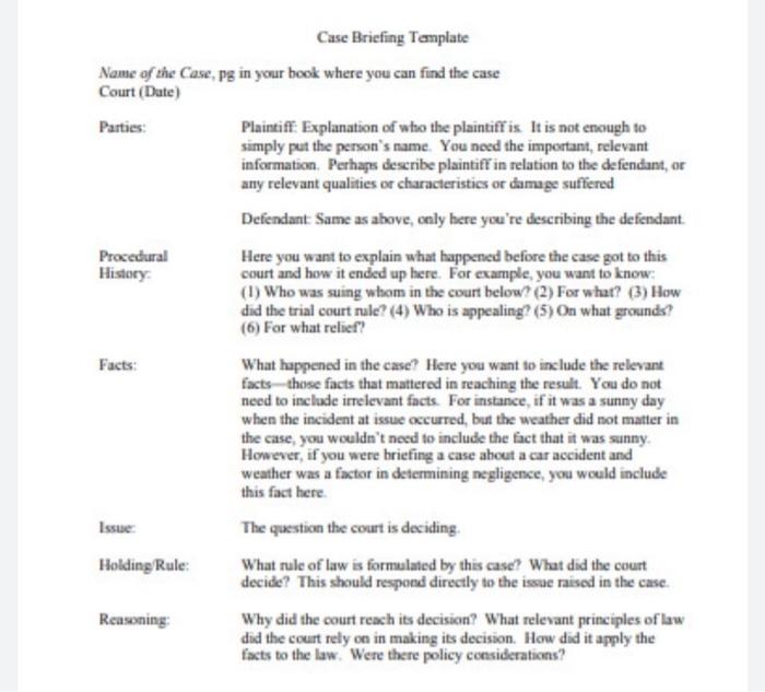 Solved write a case summary on the following cases. 1. | Chegg.com