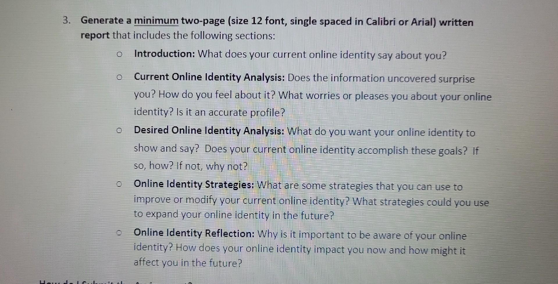 3. Generate a minimum two-page (size 12 font, single | Chegg.com