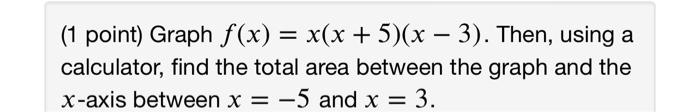 Solved (1 point) Graph f(x)=x(x+5)(x−3). Then, using a | Chegg.com