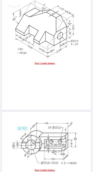 Solved Make the 3D models given below with proper dimensions | Chegg.com