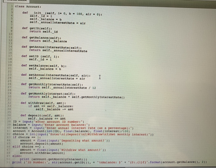 Solved Use the Account class created in Exercise 7.3 to | Chegg.com