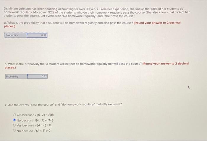 Solved Dr. Miriam Johnson has been teaching accounting for | Chegg.com