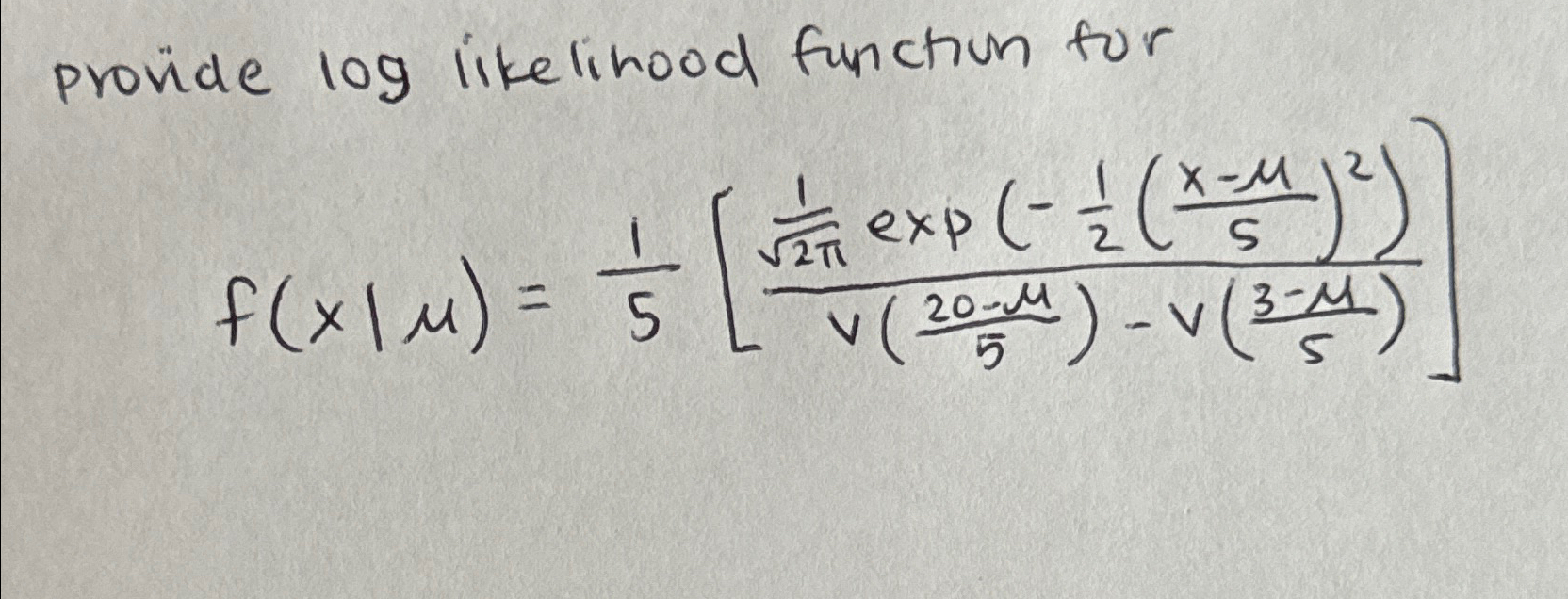 Solved provide log likelihood function | Chegg.com