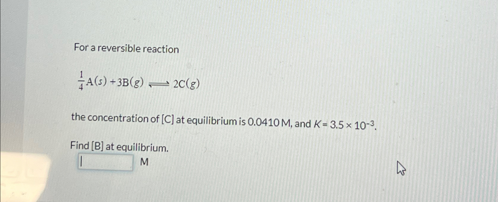 Solved For a reversible reaction14A(s)+3B(g)⇌2C(g)the | Chegg.com