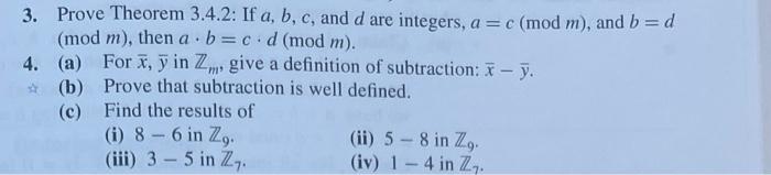 Solved 3. Prove Theorem 3.4.2: If a,b,c, and d are integers, | Chegg.com