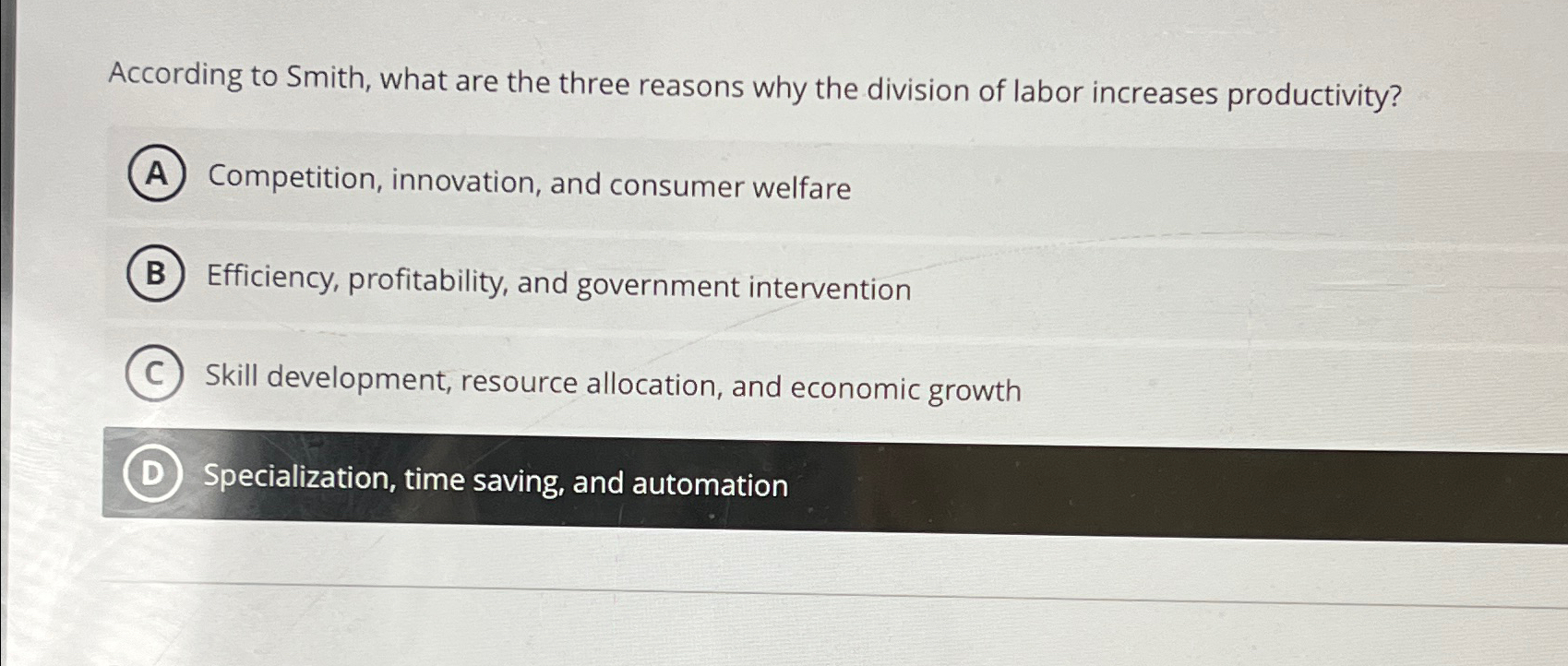 Solved According to Smith, what are the three reasons why | Chegg.com