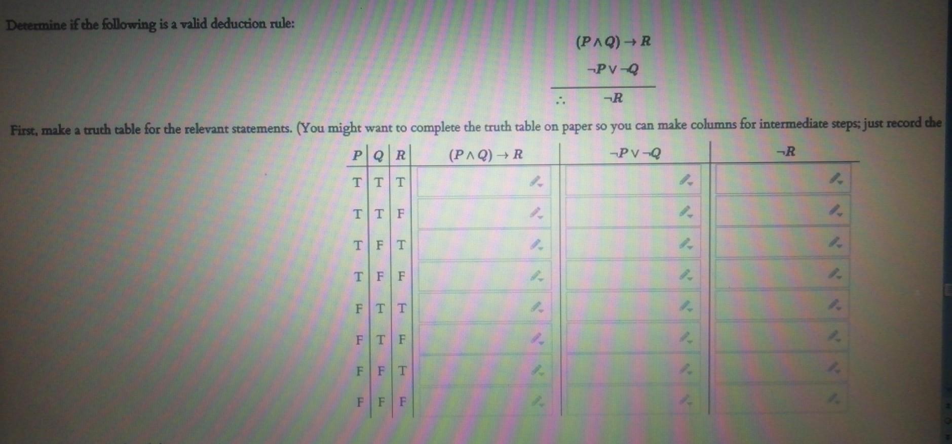 Solved Determine if the following is a valid deduction rule: | Chegg.com