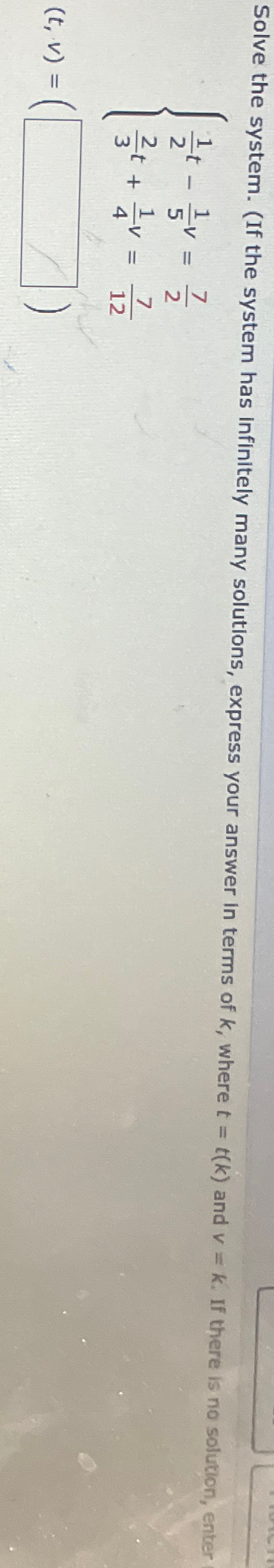 Solved Solve the system. (If the system has infinitely many | Chegg.com