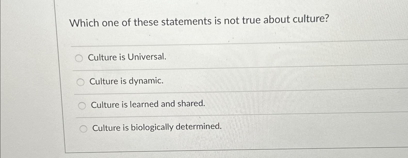 Solved Which one of these statements is not true about | Chegg.com