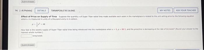 Solved Submit Answer 14. [-/6 Points] Effect of Price on | Chegg.com