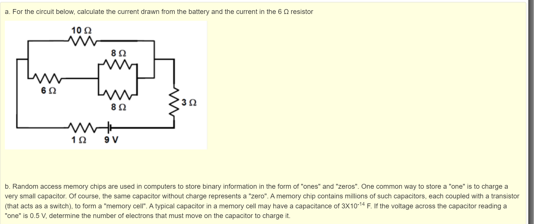 Solved a. For the circuit below, calculate the current drawn | Chegg.com