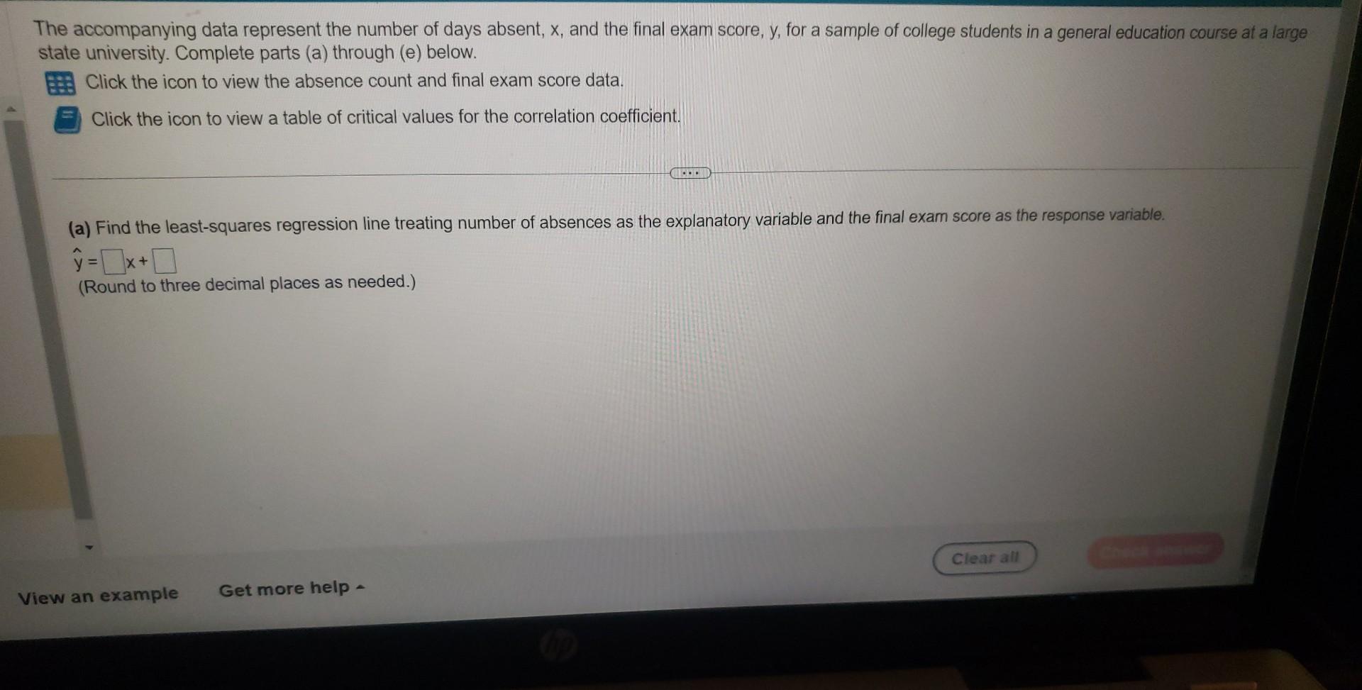 Solved The accompanying data represent the number of days | Chegg.com