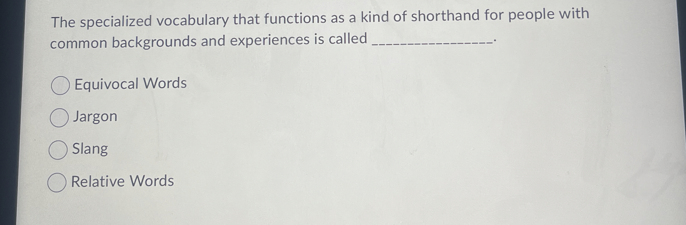 Solved The specialized vocabulary that functions as a kind | Chegg.com